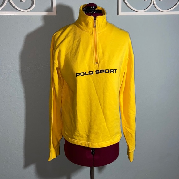 Polo Ralph Lauren | Sweaters | Vintage 9s Yellow Polo Ralph Lauren Polo Sport Sweater Quarter ...